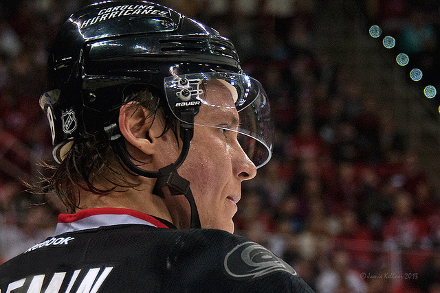 Alex Semin Takes a Puck to the Face, Stays in Game