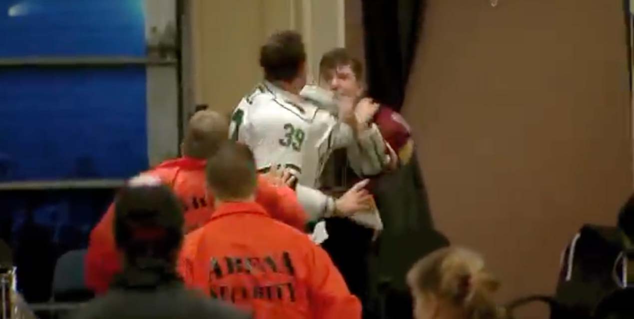 Hockey fight between Chicago Wolves and Iowa Wild spills into tunnel ...