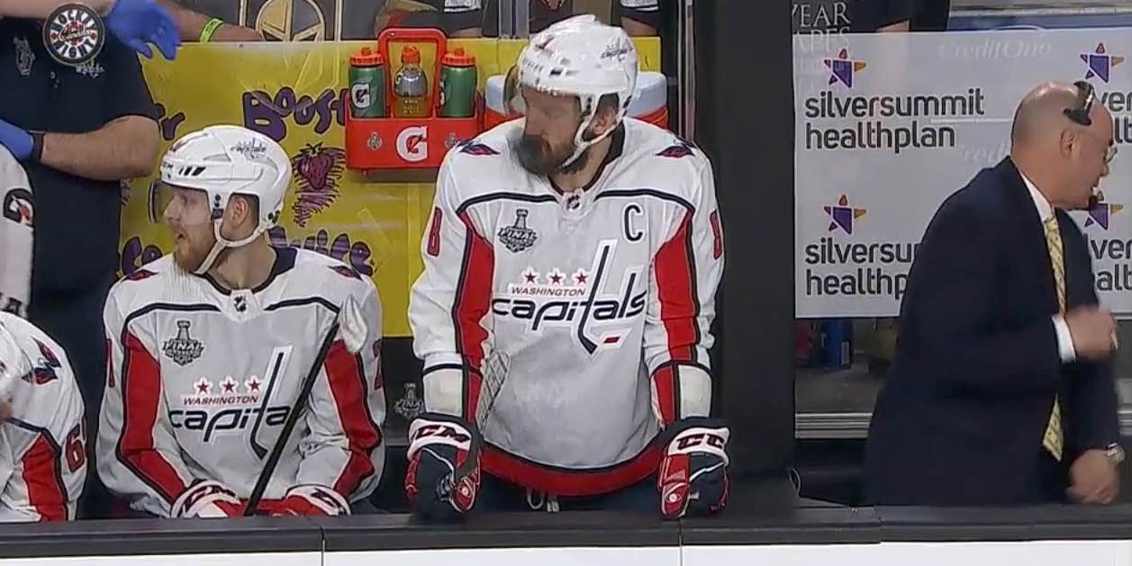Alex Ovechkin gets hit in face with puck, is fine because he never breaks