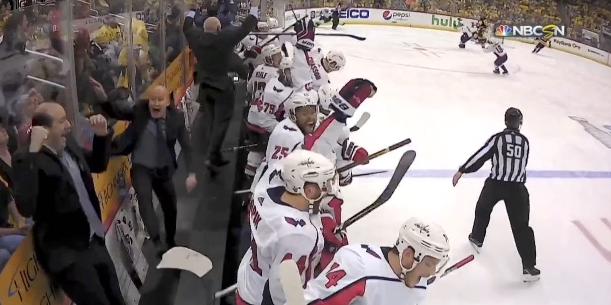 Breaking down the Capitals wild celebration at the bench after beating ...