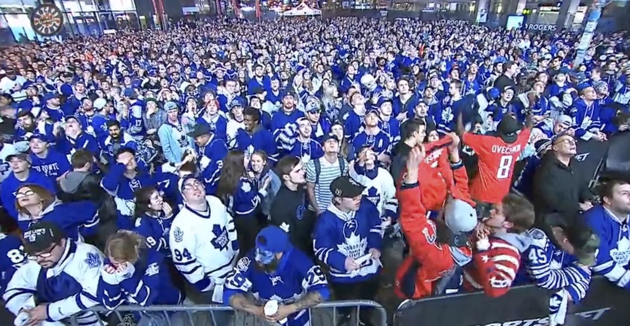These three brave Caps fans were the first star of the night