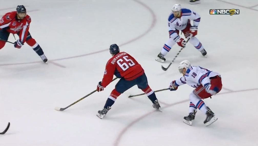 Andre Burakovsky Steals Puck, Scores First Career Playoff Goal (GIF)