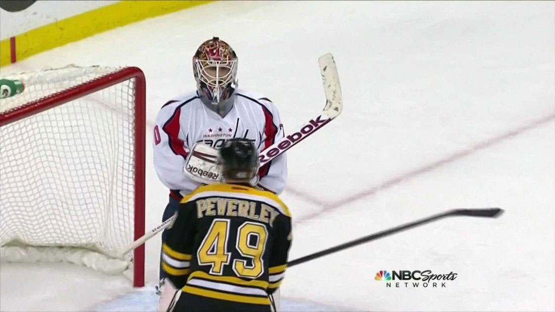 Rich Peverley Attempts Slash, Braden Holtby Doesn’t Even Care