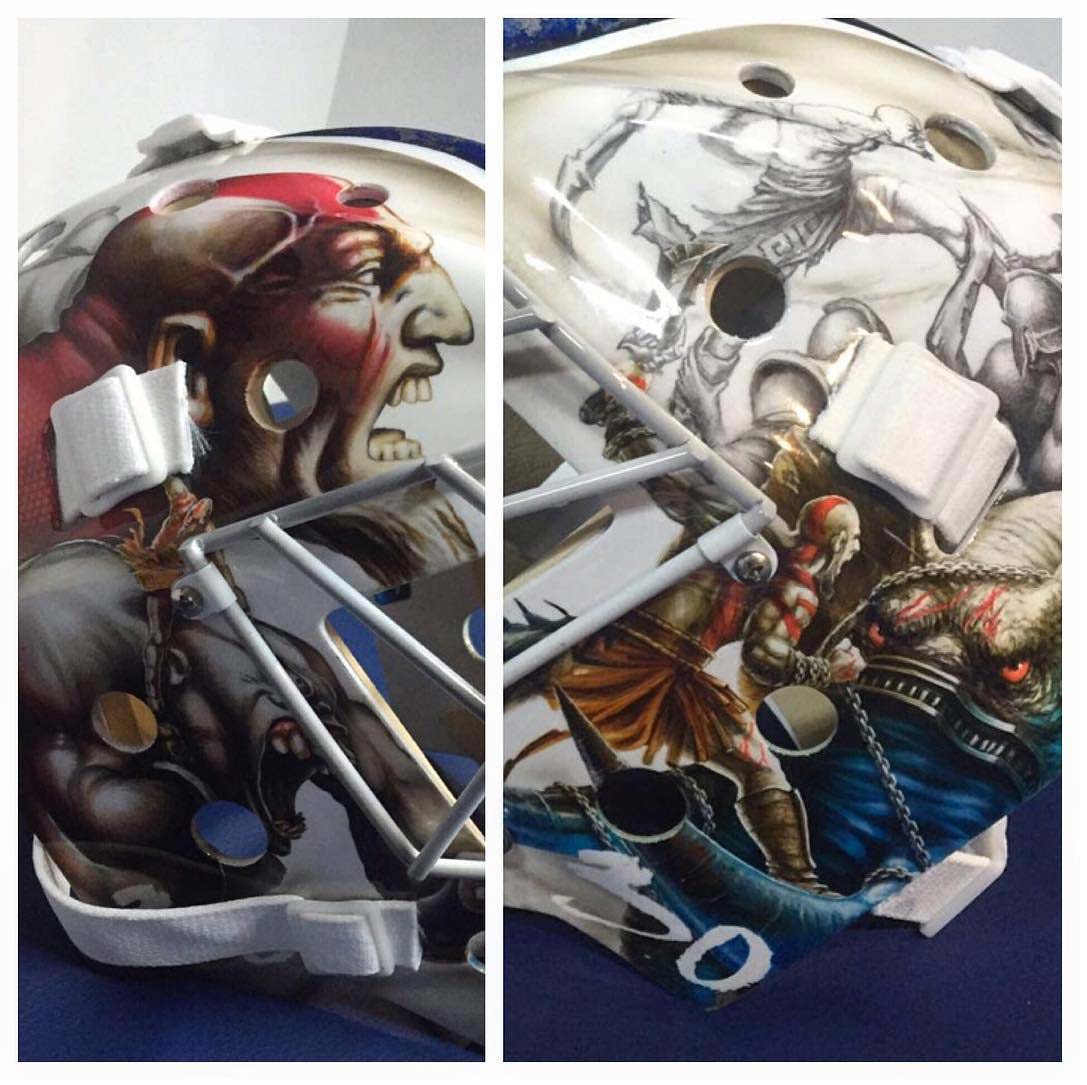 Ilya Samsonov’s new mask continues video game theme, features Kratos ...