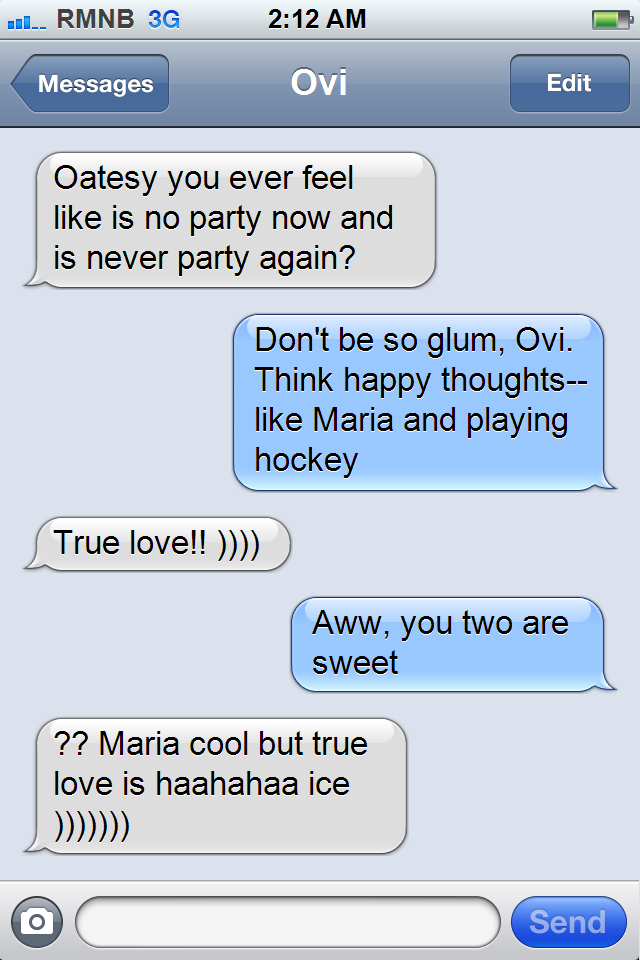 Fake Exclusive: Alex Ovechkin and Adam Oates’ Late-Night Text Messages