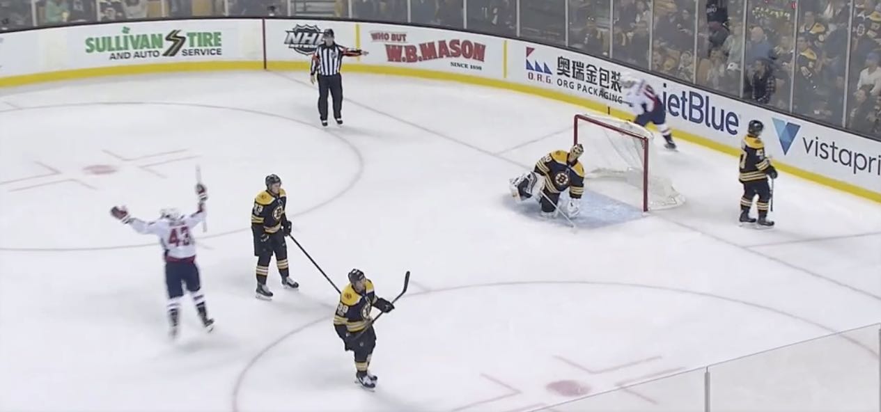 Perfect deflection gives Tom Wilson his first career two-goal game