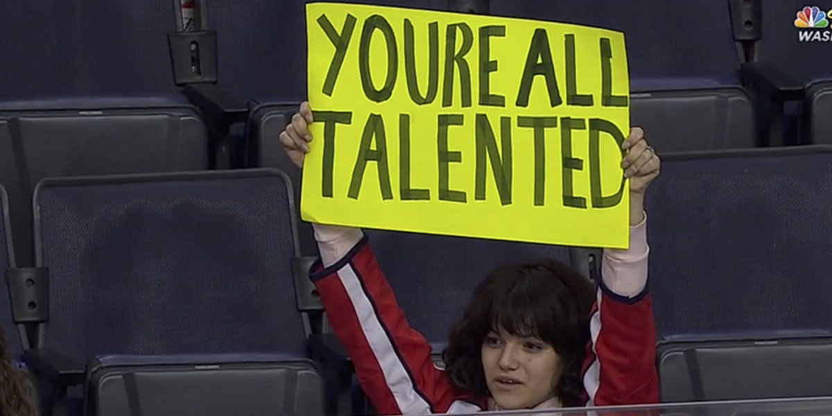 This sign won the Caps-Avs game