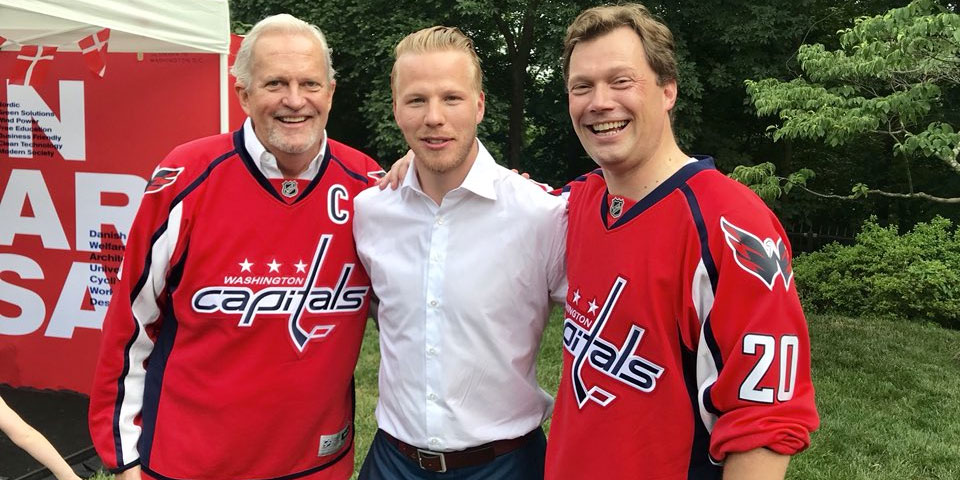 Lars Eller celebrates Stanley Cup victory at Danish Embassy with family