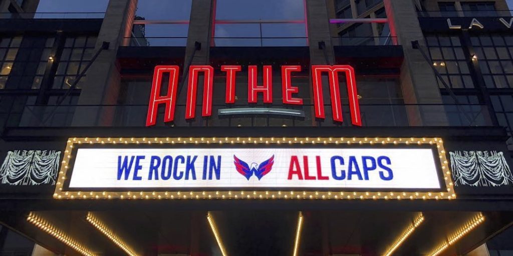 DC concert venue The Anthem shows off marquee in support of the Capitals