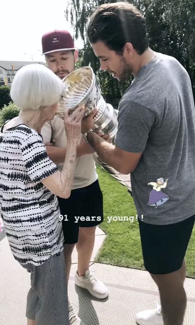 Chandler Stephenson’s mom also did a Cup stand