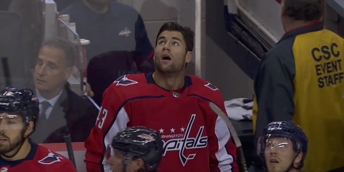 Tom Wilson ejected after apparent head hit to Oskar Sundqvist