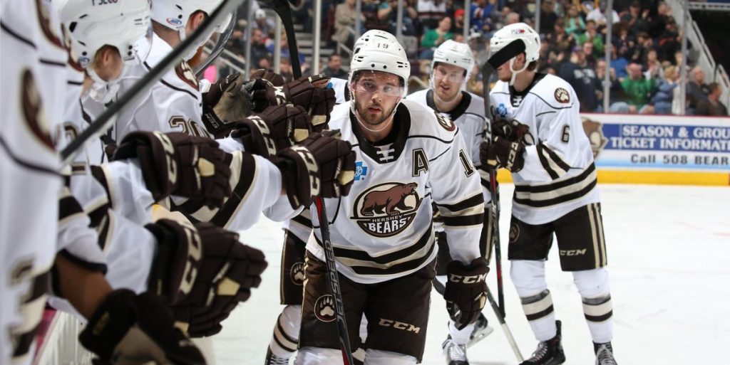 Riley Barber scores in first game back with Hershey after recall to ...