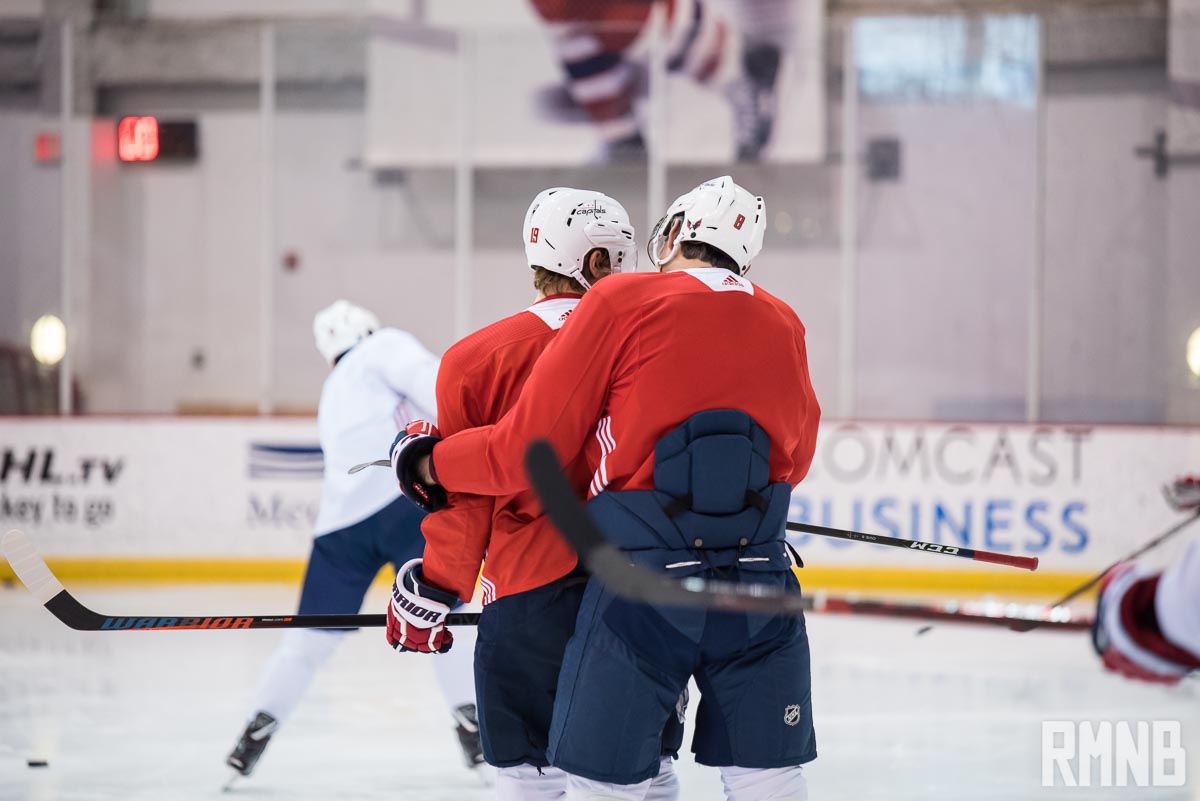 Alex Ovechkin, Nicklas Backstrom, and John Carlson practice, Capitals ...
