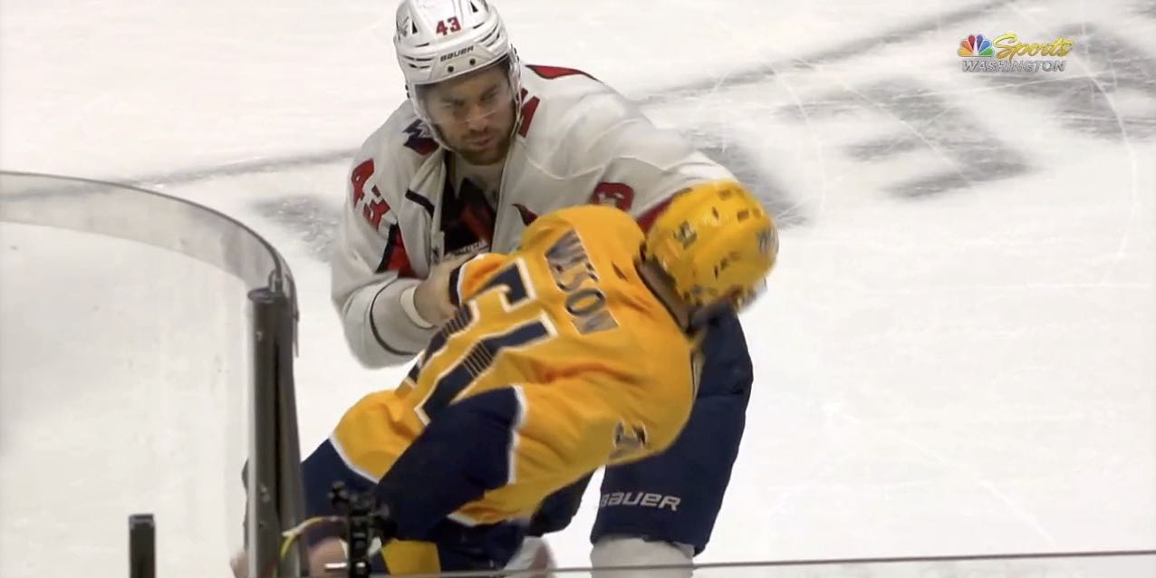 Tom Wilson and Austin Watson throw down in a heavyweight fight
