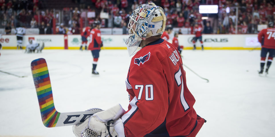 Capitals players use rainbow-colored tape during Pride Night (Photos)