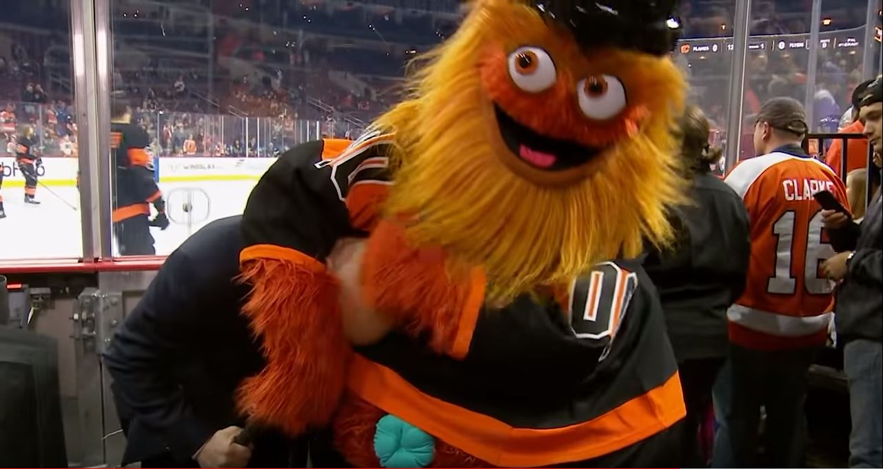 Gritty shows support to LGBTQ community with rainbow-colored belly button