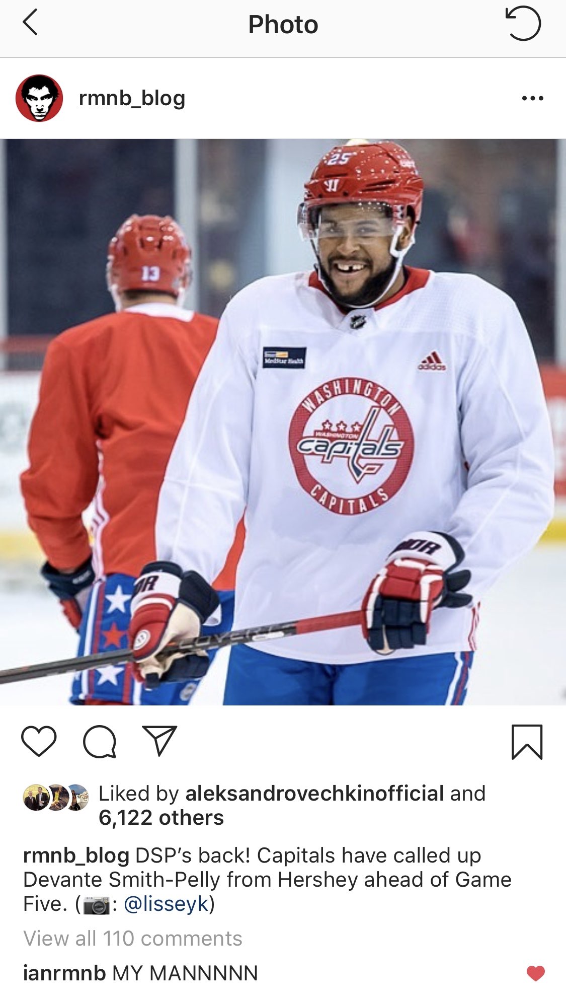 Devante Smith-Pelly receives loud cheers from fans during morning skate ...