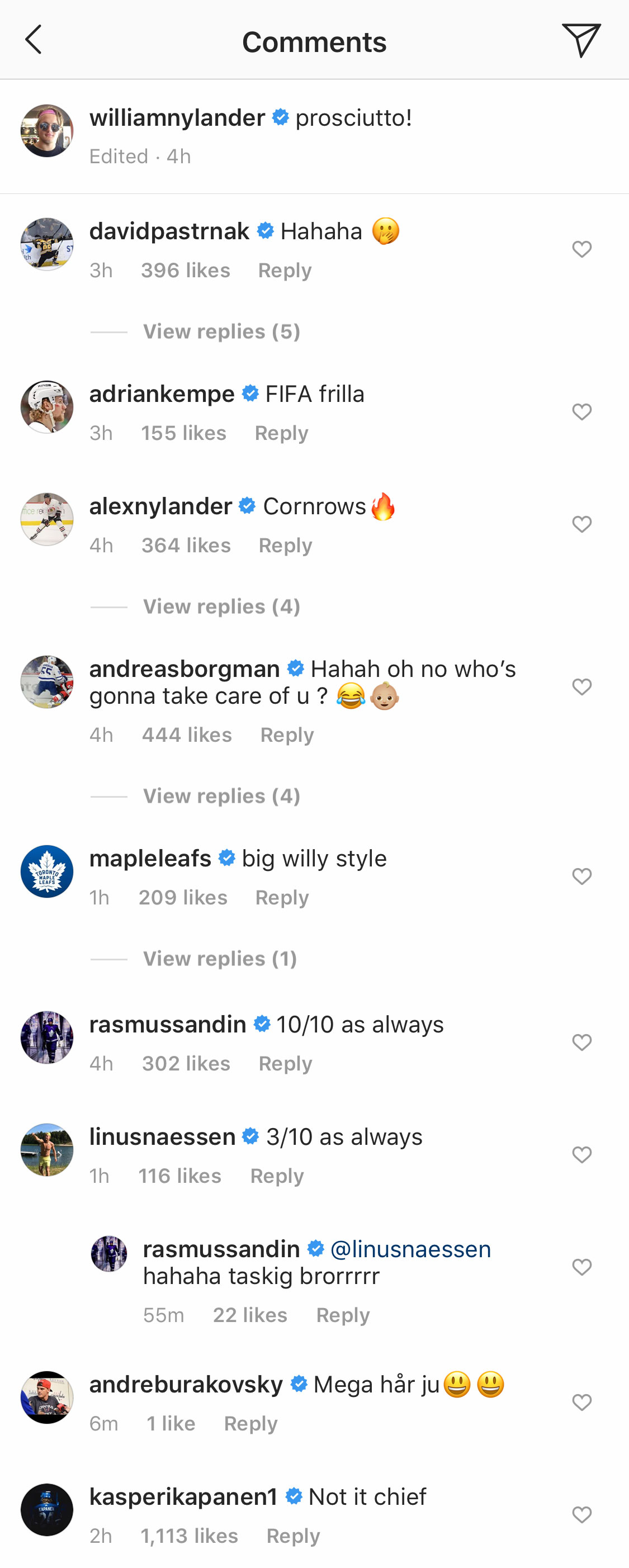 No one was ready for William Nylander’s cornrows