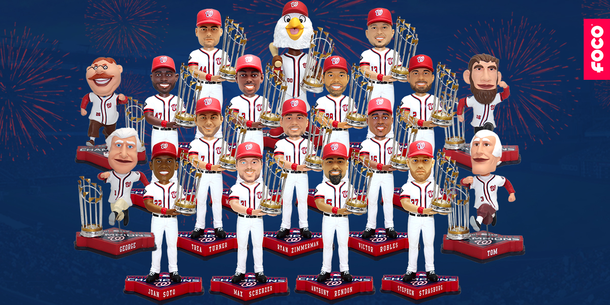 Washington Nationals’ World Series champion bobbleheads, including the ...