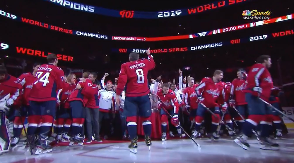 Capitals take team photo with World Series champion Nationals after ...