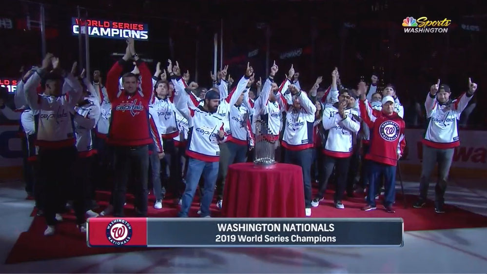 Capitals take team photo with World Series champion Nationals after ...