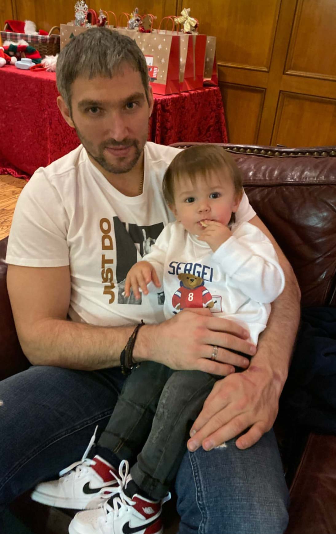 Alex Ovechkin taught his one-year-old son how to stickhandle and shoot ...