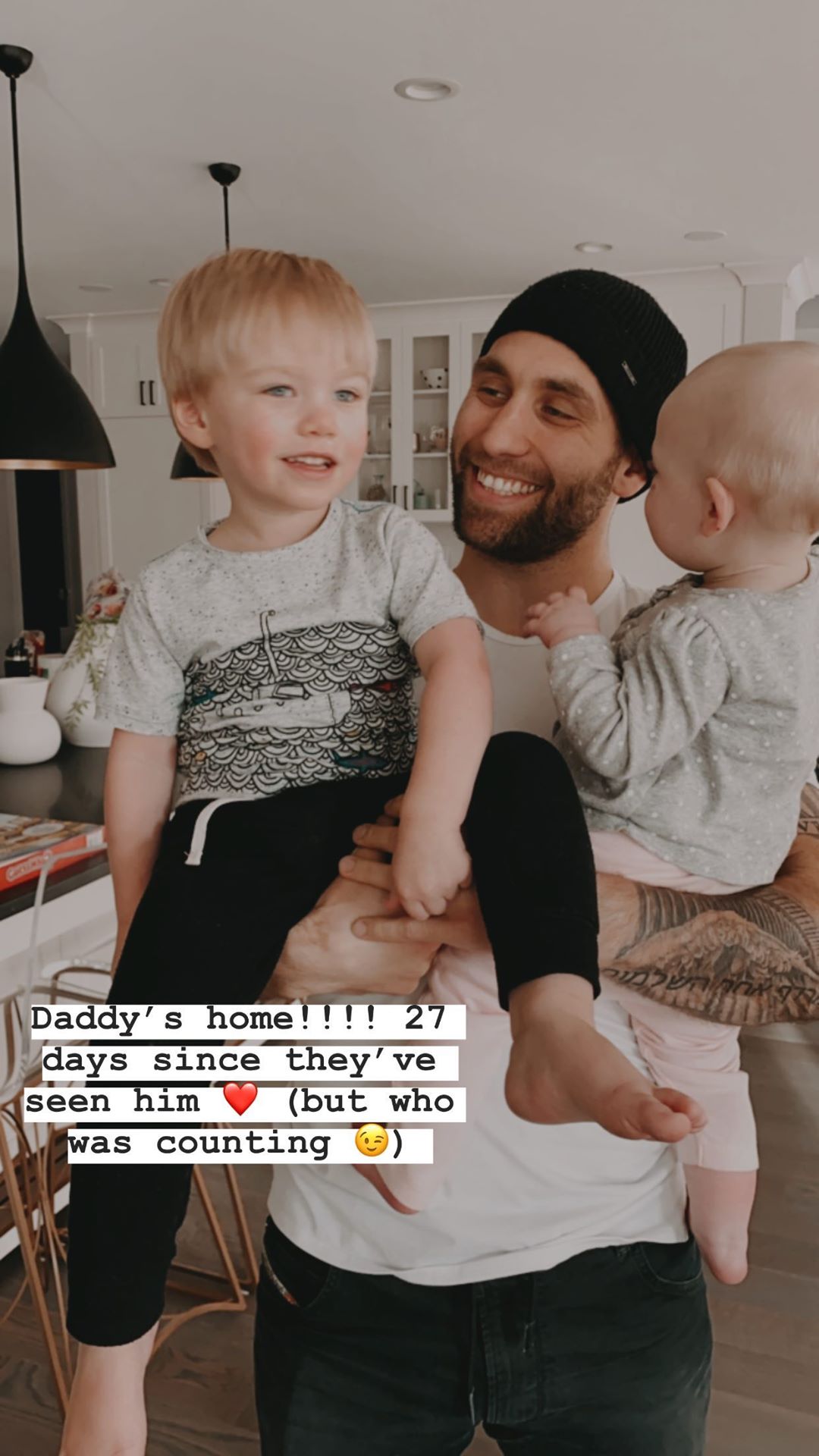 NHL players spending time at home being adorable with their children