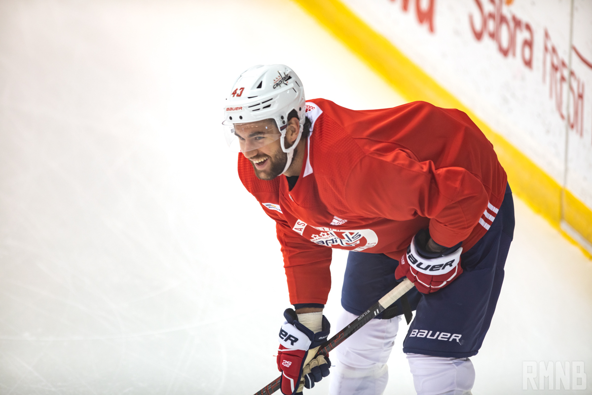 Tom Wilson returns to the ice, participates in optional skate