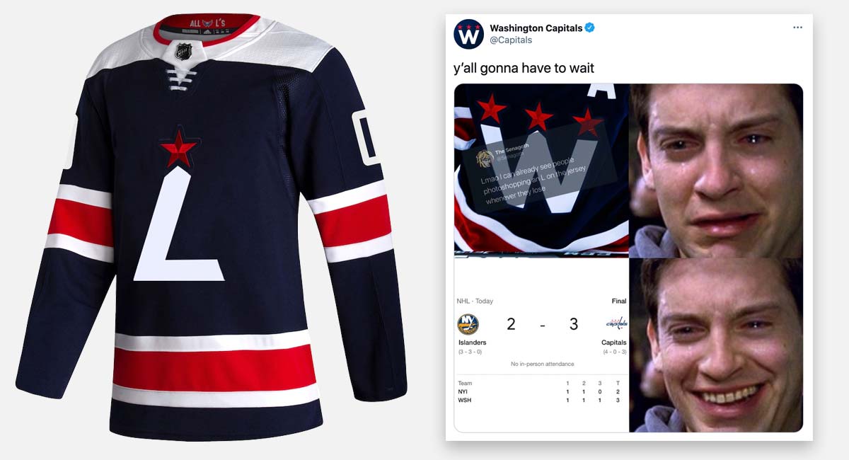 Capitals fight back against ‘L’ jersey memes with a meme of their own