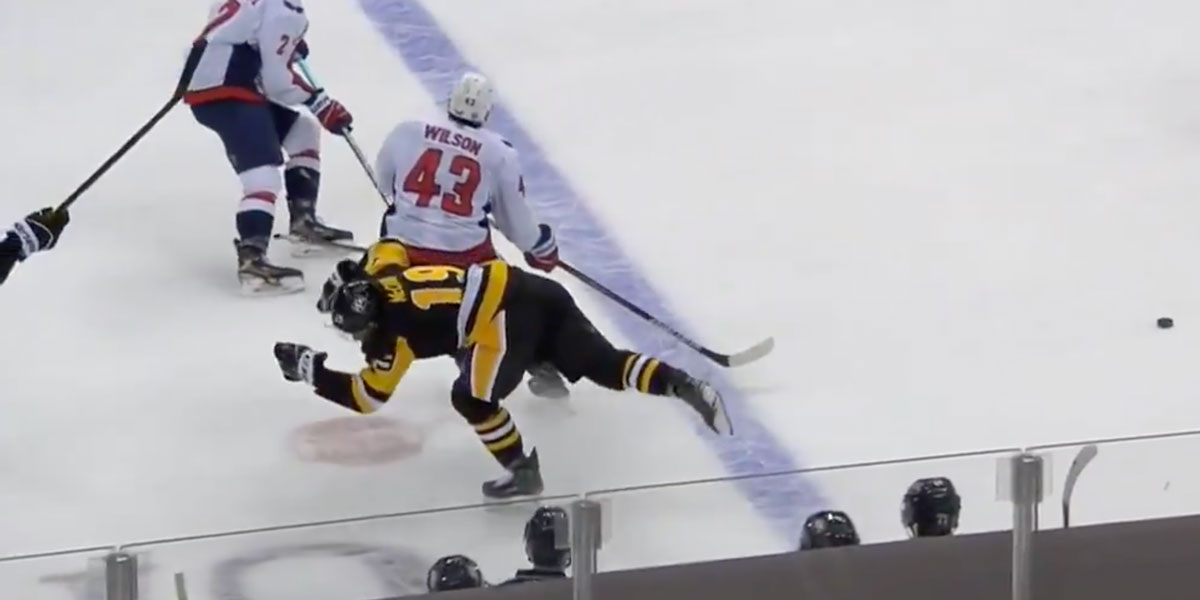 Tom Wilson hit a Penguins player so hard, he made him spin like a ...