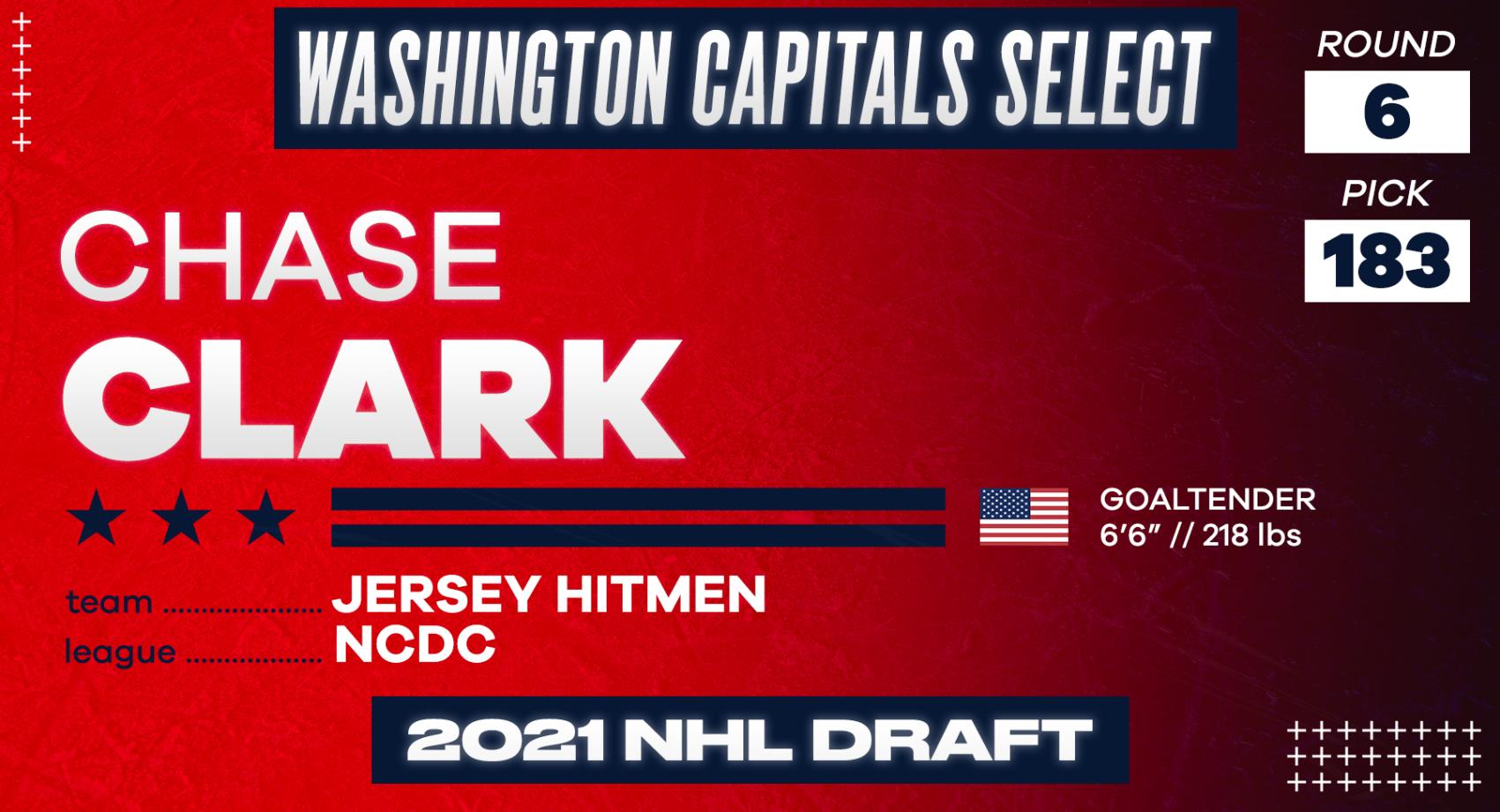 Capitals select goaltender Chase Clark in sixth round of 2021 NHL Draft