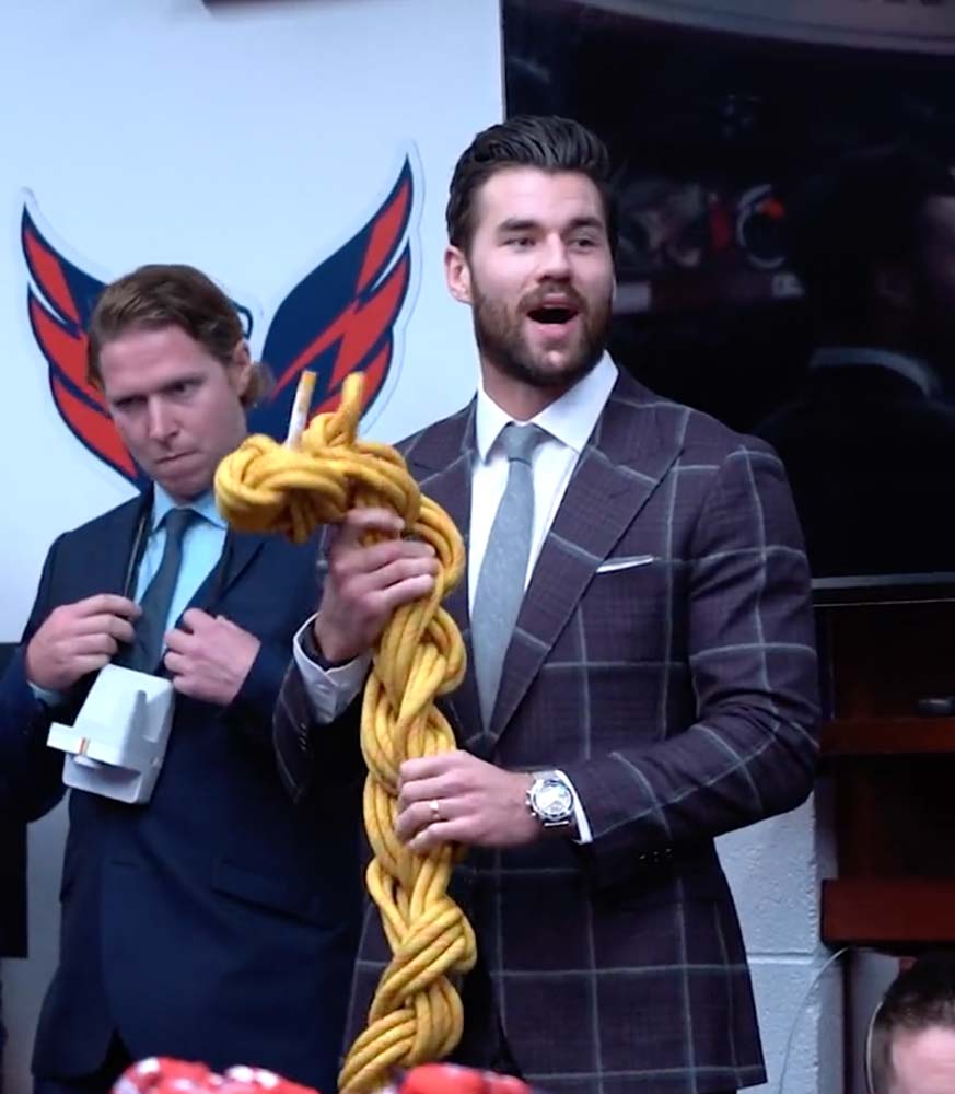 Capitals’ new player of game award features a giant yellow rope and ...