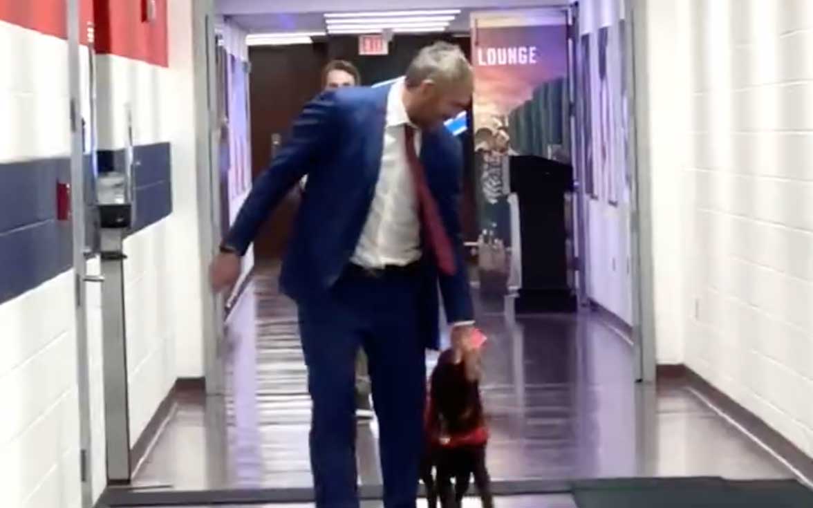 Alex Ovechkin and Capitals team dog, Biscuit, were very happy to see ...