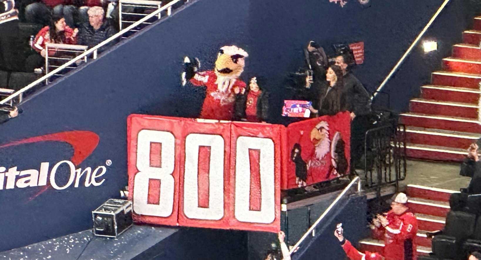 Ovi Jr turns Alex Ovechkin’s goal counter to 800 after tribute video