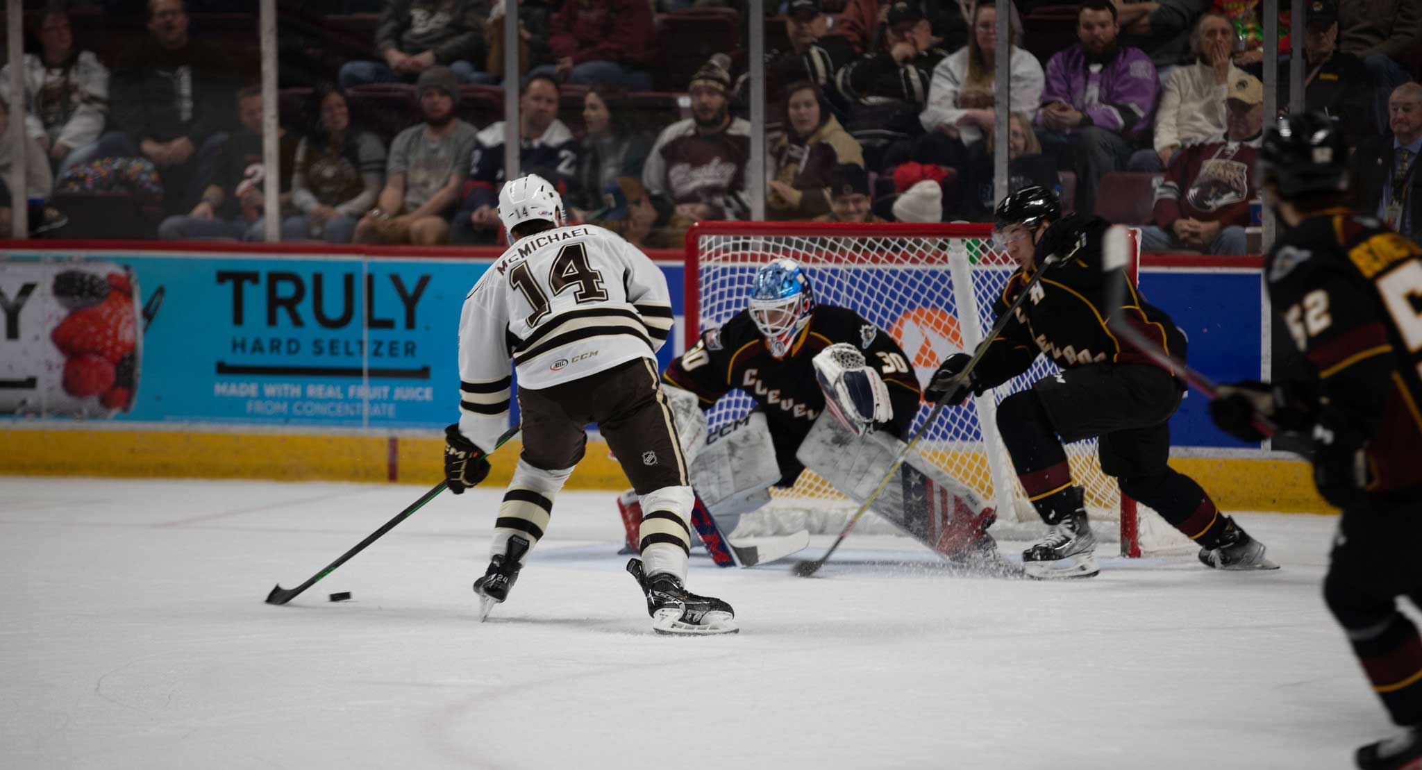 Connor McMichael has four goals in his last five games for the Hershey ...