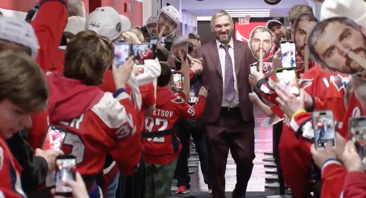 Capitals fans greet Alex Ovechkin on his way to locker room before ...