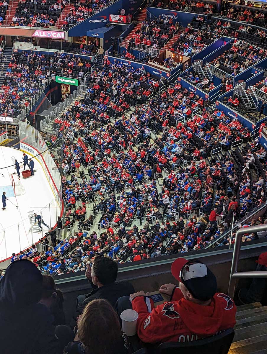New York Rangers fans take over Capital One Arena during Caps’ matinee ...