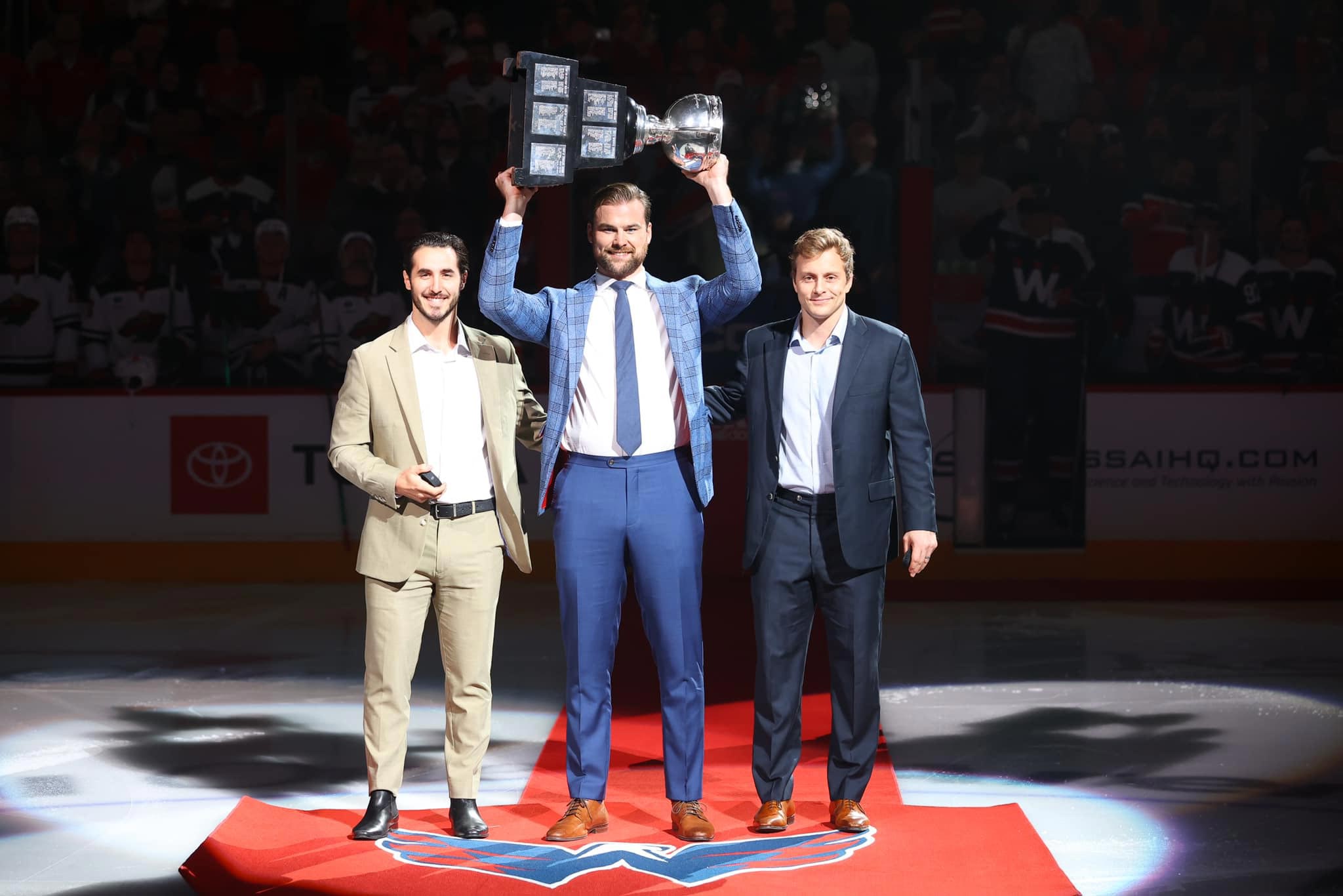 The Washington Capitals’ pregame ceremony for the Hershey Bears 2023 ...