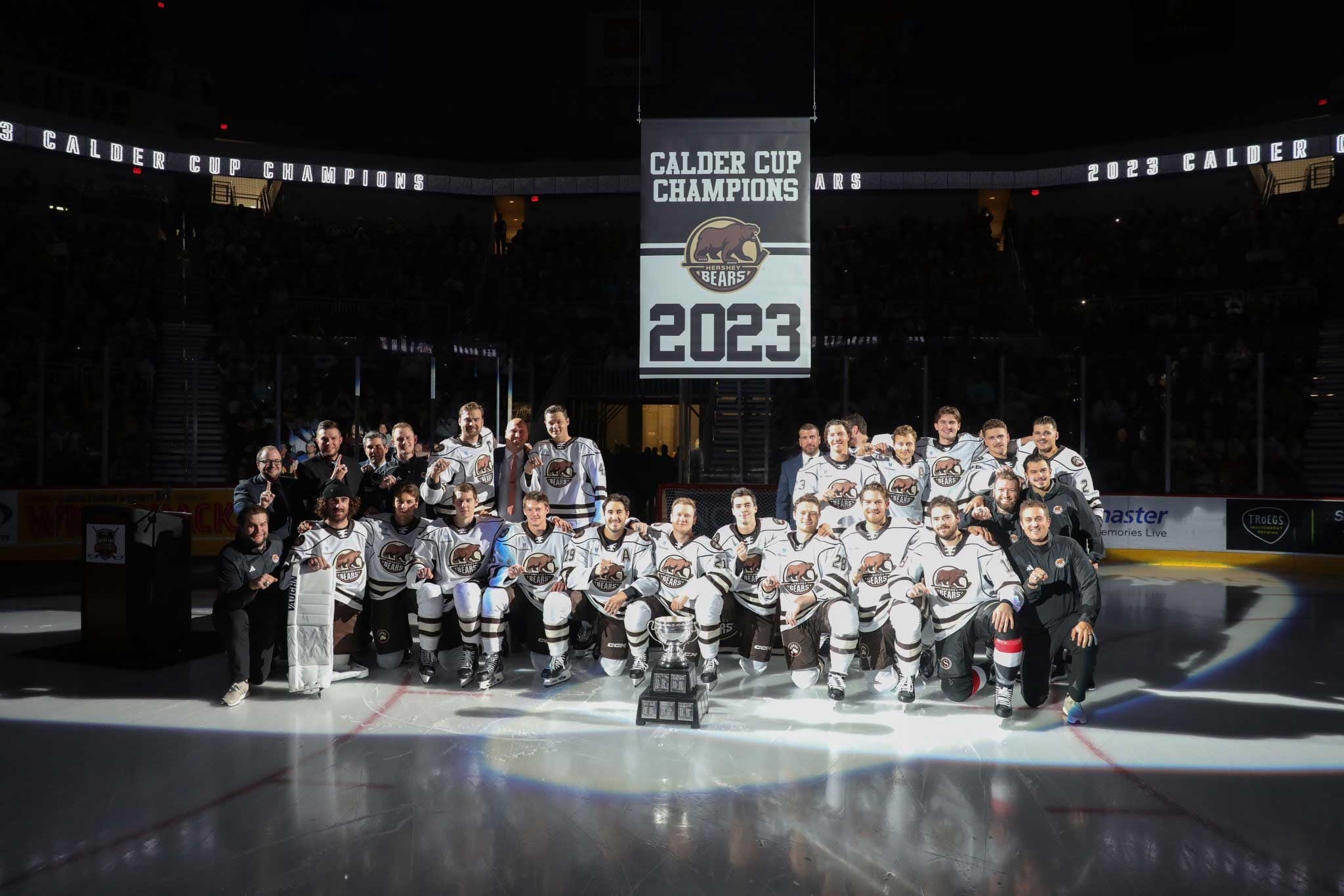 Behind the scenes of the Hershey Bears banner raising ceremony ...