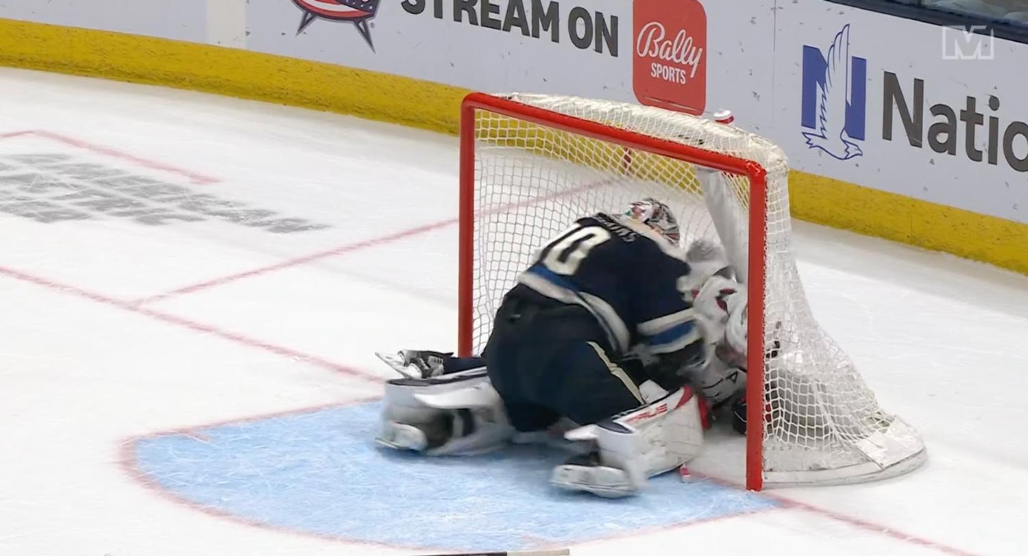 Elvis Merzlikins goes berserk on Tom Wilson: ‘I’m pretty sure he was ...