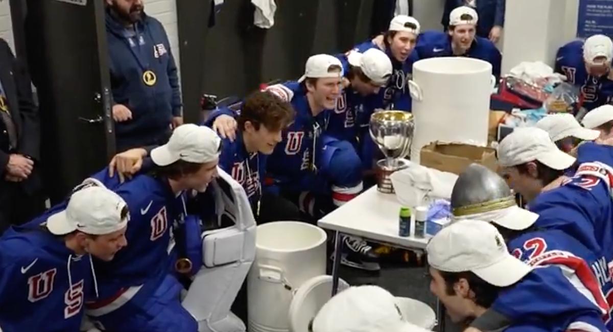 Ryan Leonard and Ryan Chesley do ‘Oh mama don’t you cry’ chant with ...