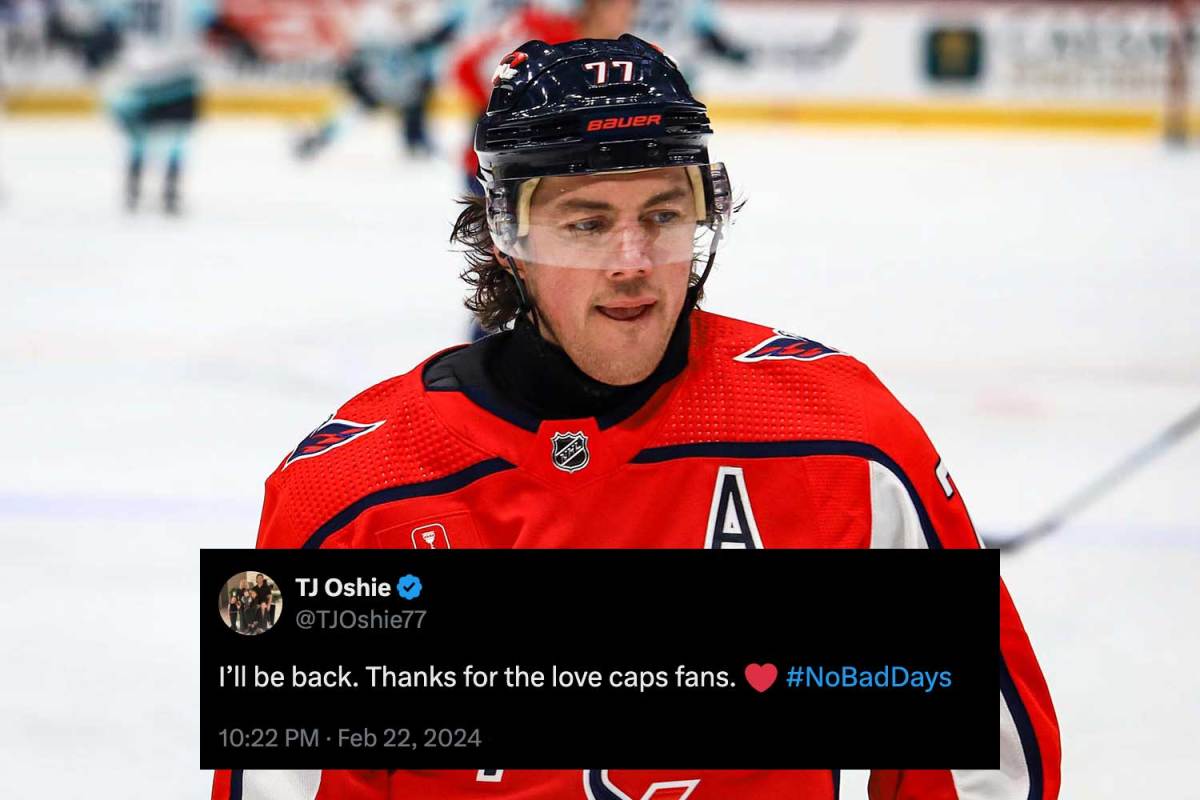 TJ Oshie posts on Twitter ‘I’ll be back’ as Spencer Carbery says concern level about his injury ...